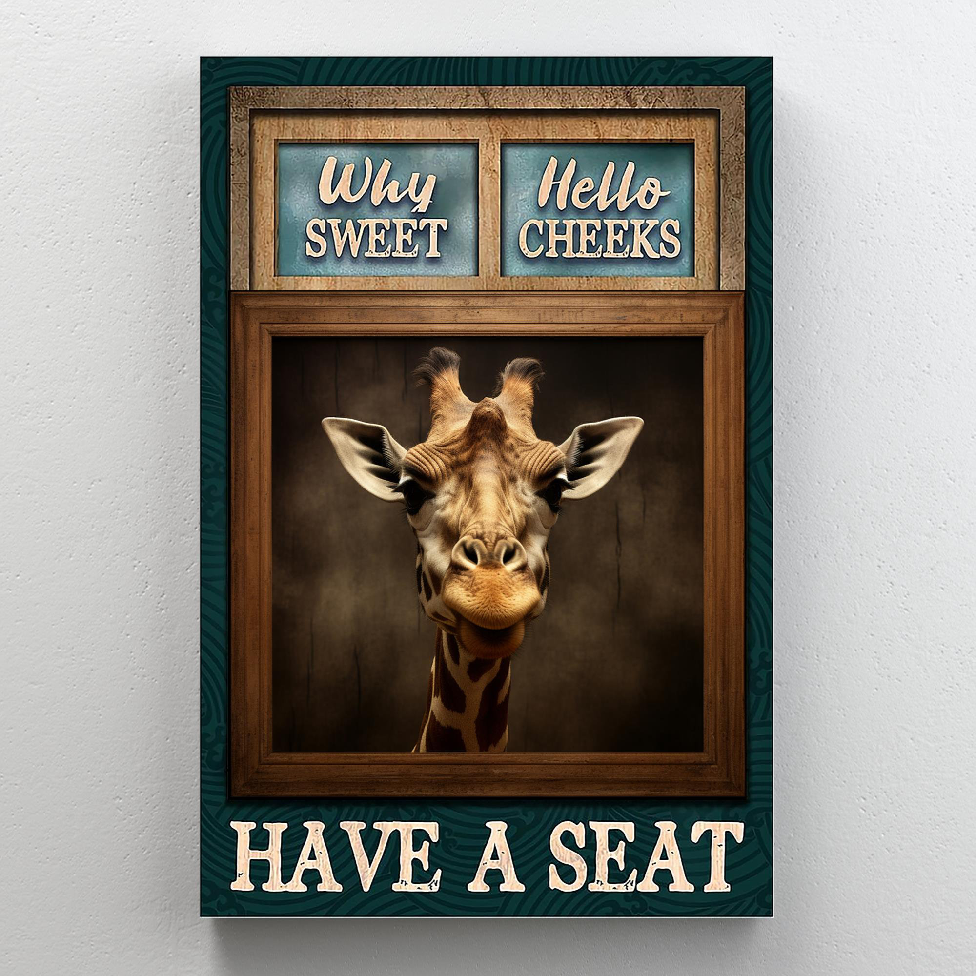Trinx Landyon Giraffe Why Hello Sweet Cheeks 1 On Canvas Graphic Art | Wayfair